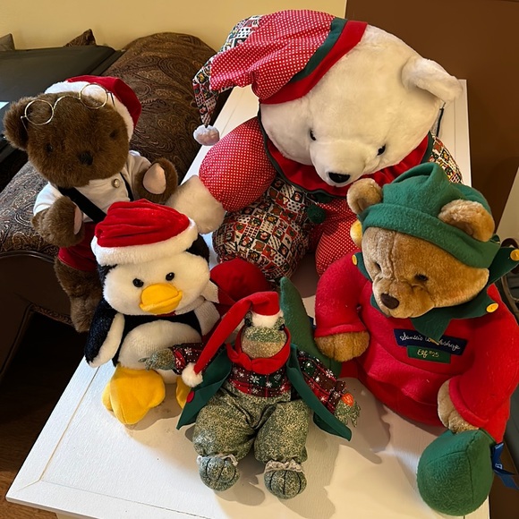 Holiday | Lot 5 Plush Holiday Christmas Stuffed Animals 3 Bears One ...